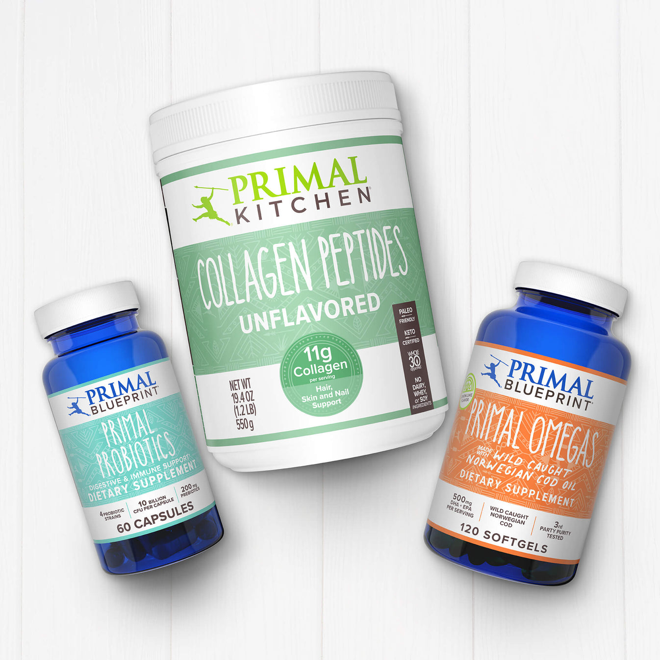 Supplement Staples Bundle | Collagen, Vitamin D, Probiotics – Primal ...