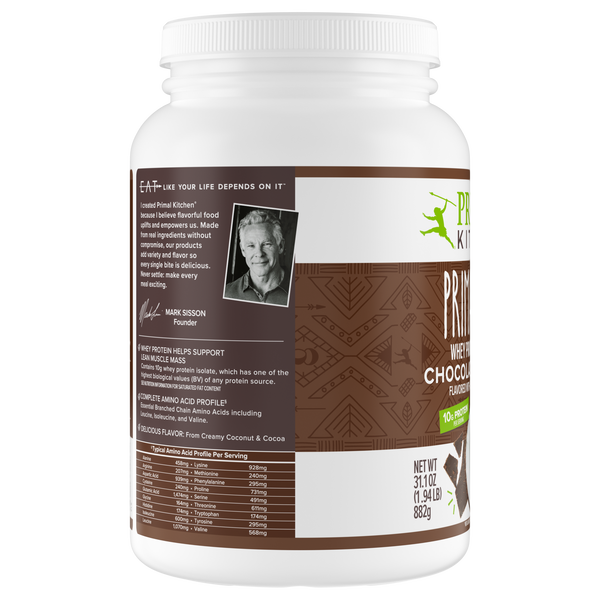 Chocolate Whey Protein Powder: Keto, Paleo, Gluten Free | Primal Fuel ...