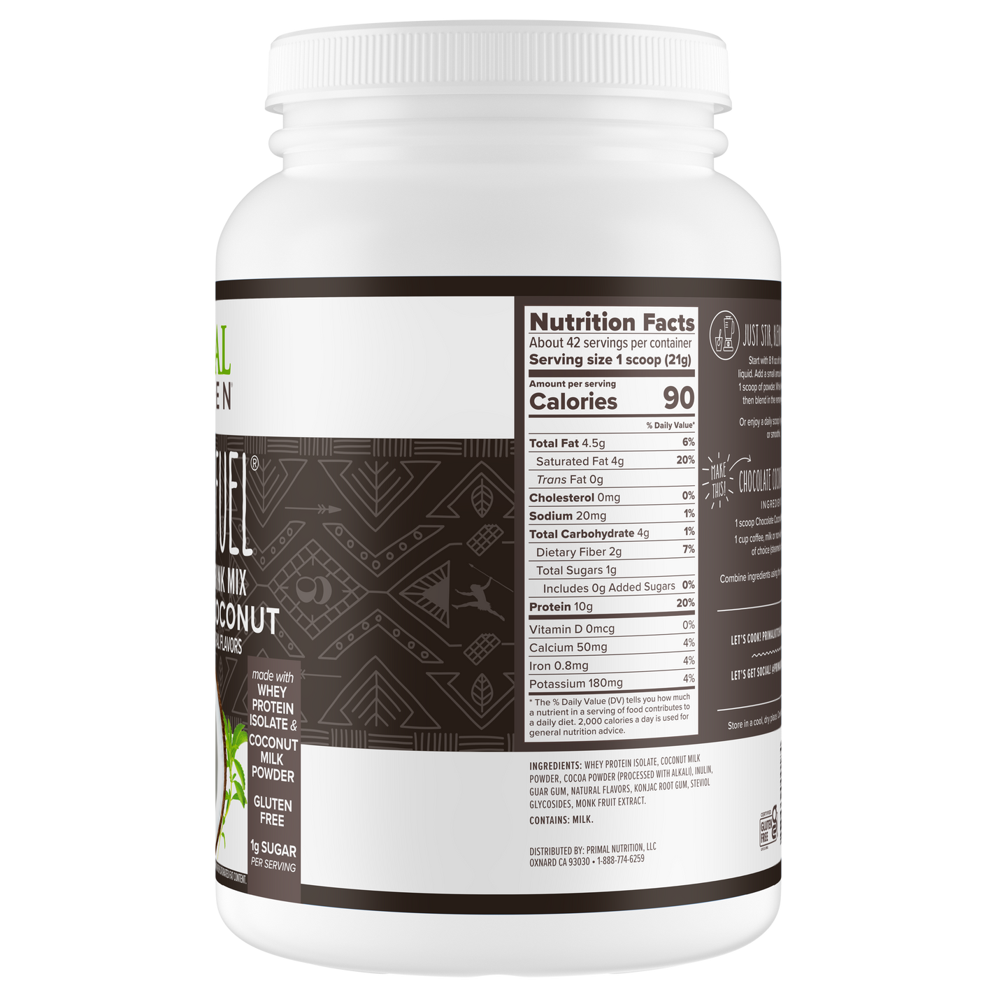 Chocolate Whey Protein Powder: Keto, Paleo, Gluten Free | Primal Fuel ...
