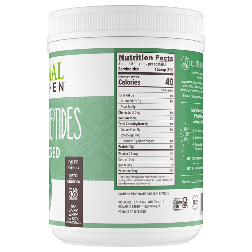 Unflavored Collagen Peptides | Keto Collagen Powder Drink Mix | Primal ...